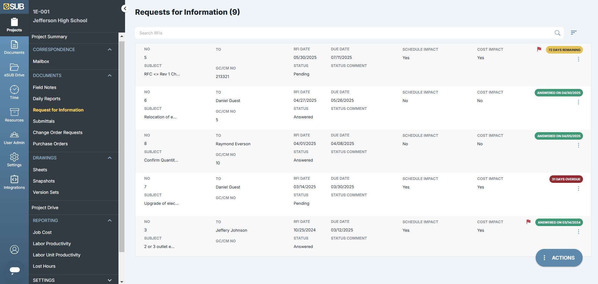 Construction Project Manager Software - eSUB Cloud